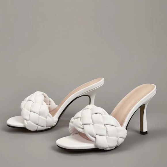 SHEIN | Shoes | Shein White Braided Heels | Poshmark